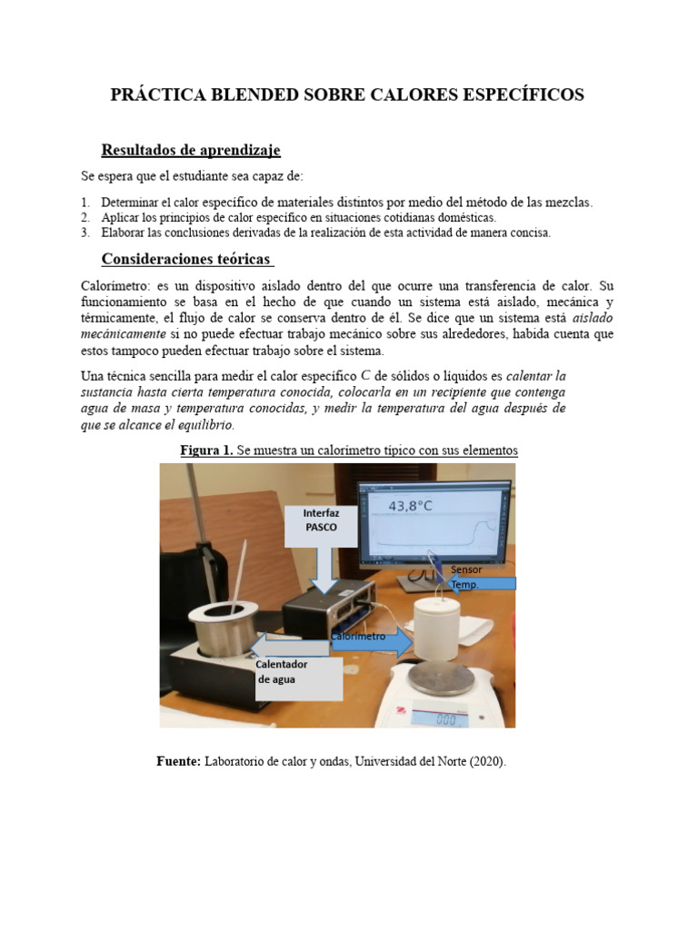 Práctica de Calores Específicos | PDF | Calor | Temperatura