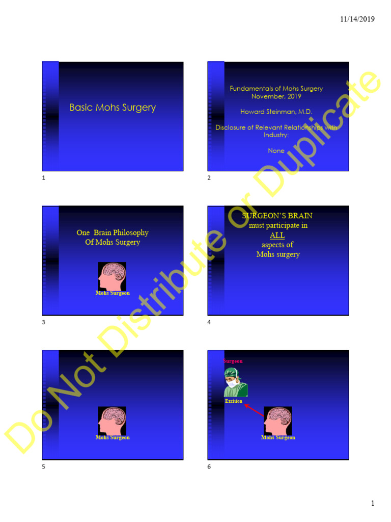 Basic Mohs Lecture 2019 11052019 Draft | PDF | Surgery | Biopsy
