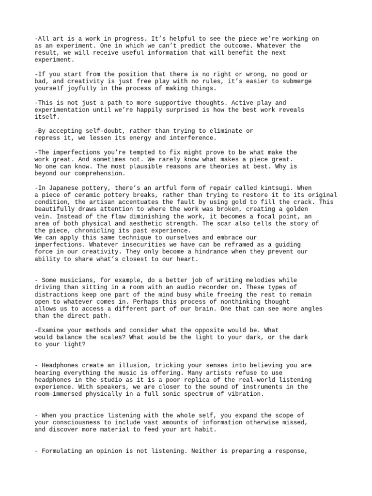 The Creative Act | PDF | Thought | Experience