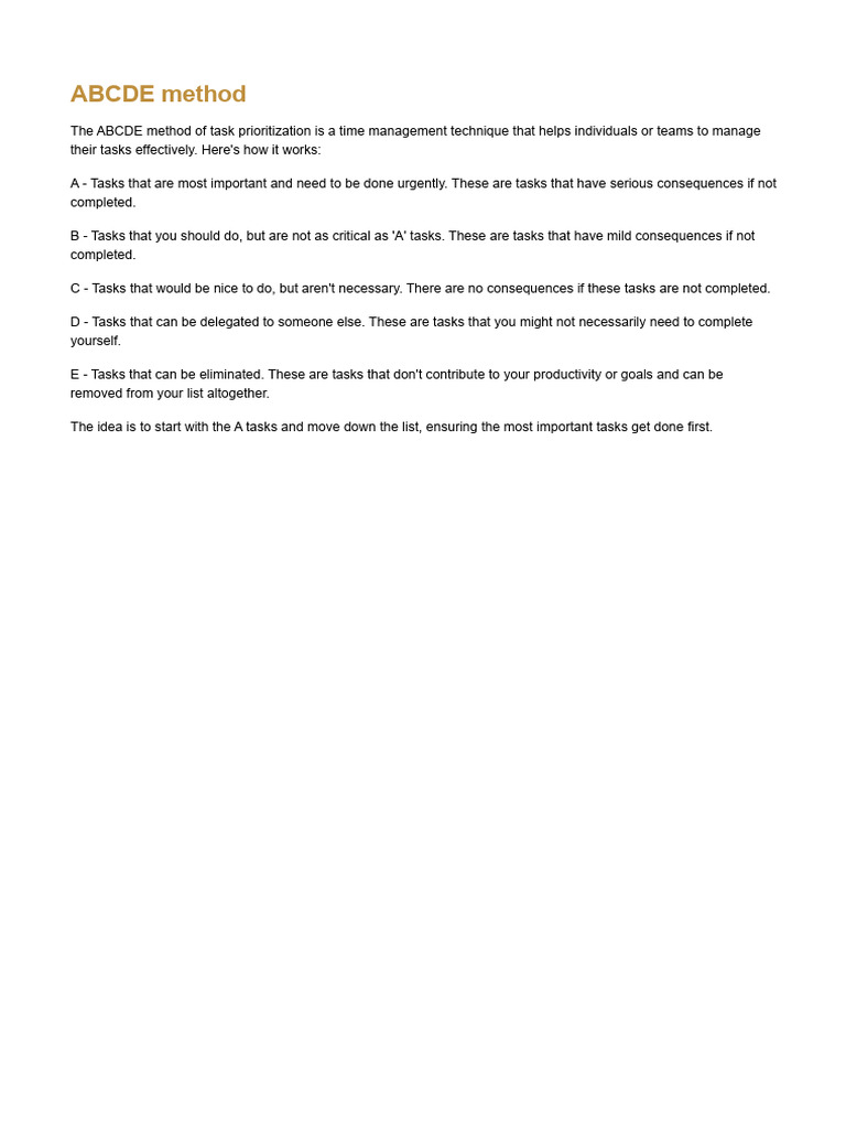 ABCDE Method | PDF | Business | Self-Improvement