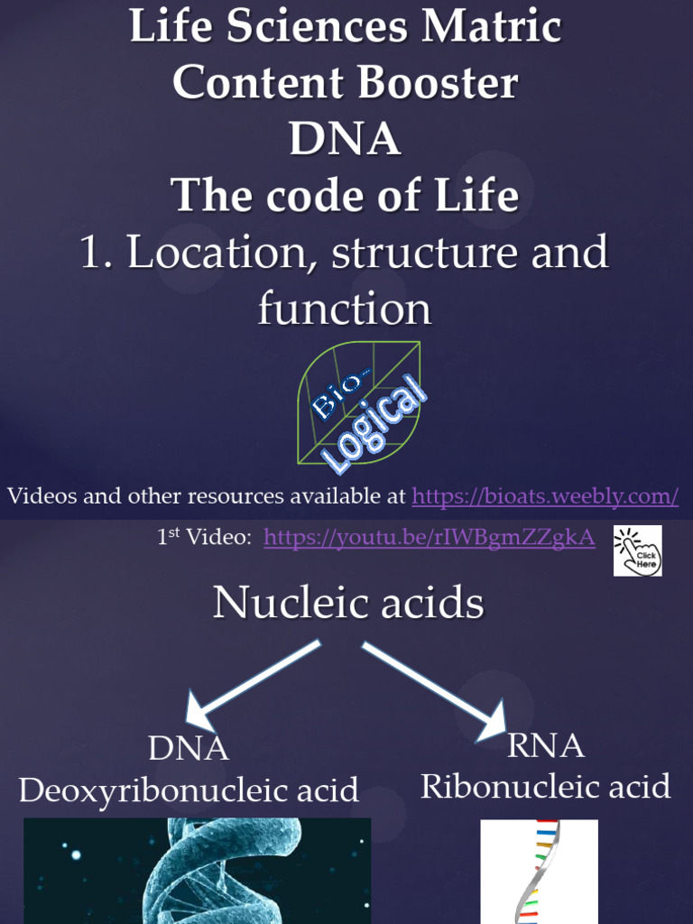 Life Sciences Matric Content Booster DNA The Code of Life. | PDF