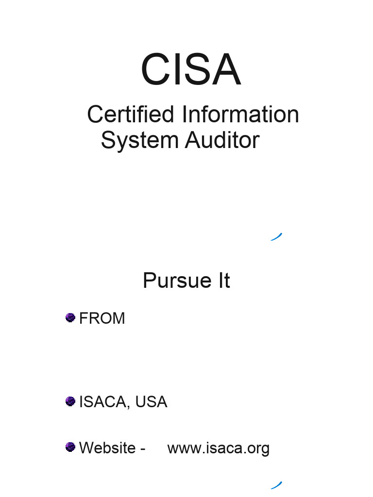 Introduction to CISA | PDF | Audit | Certification