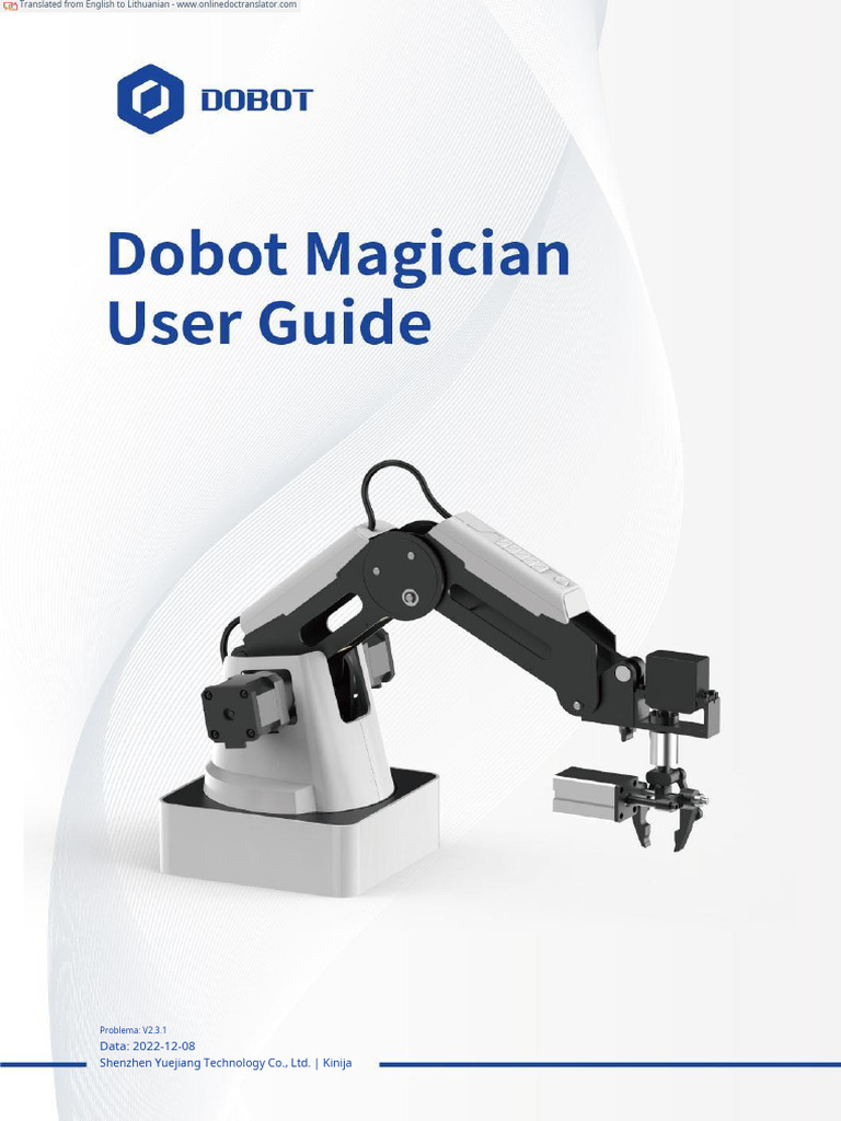 Dobot Magician User Guide ( (DobotLab-based) (001-004) .En - Lt-E | PDF