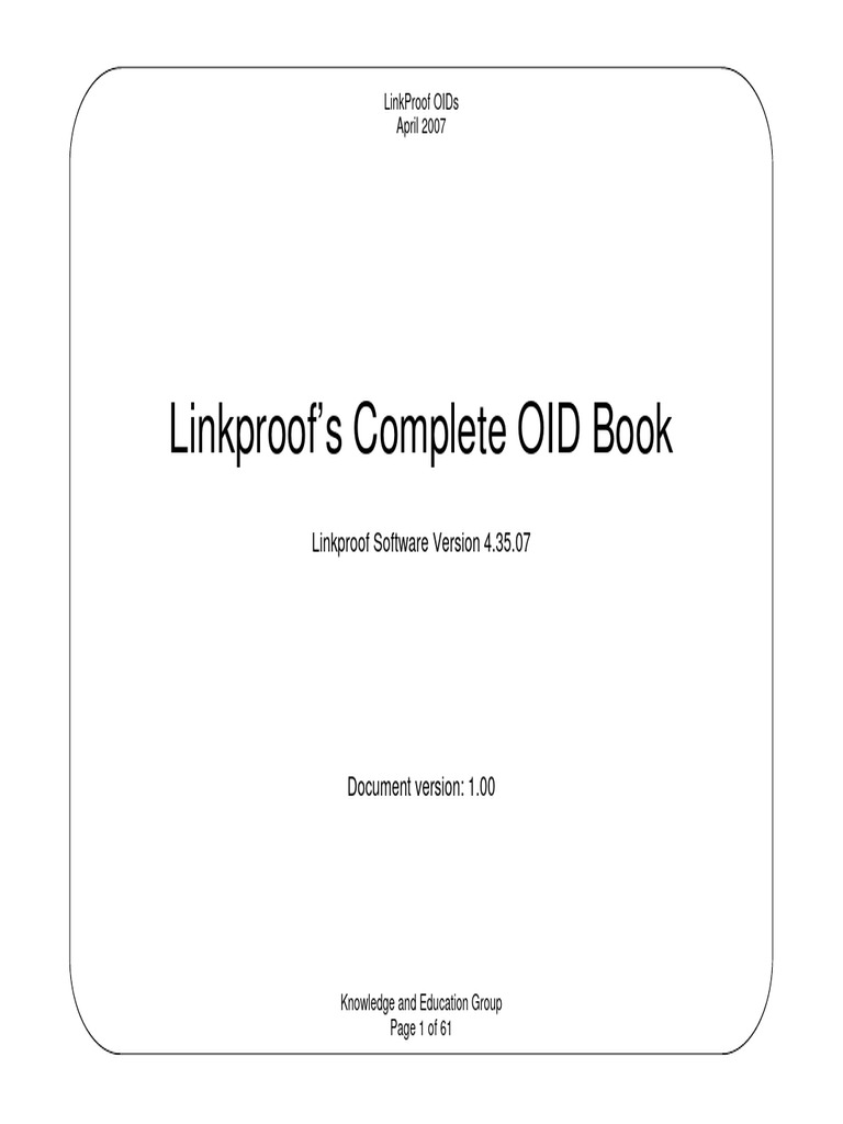 Linkproof Complete OID Book | PDF | Networking | Internet & Web