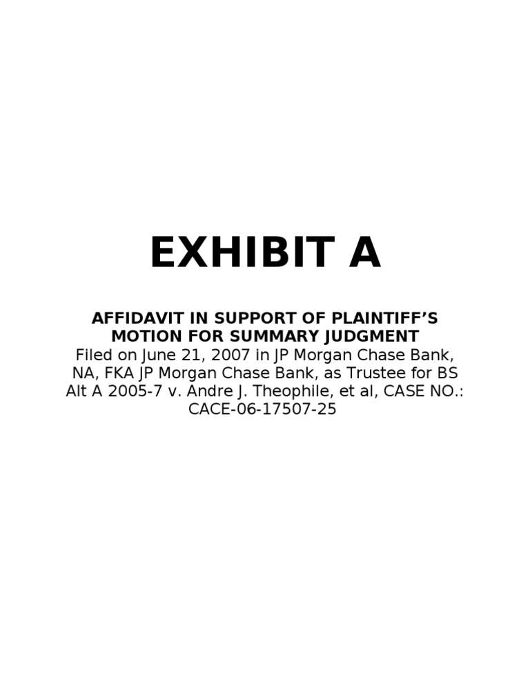 Affidavit for Summary Judgment in Case | PDF