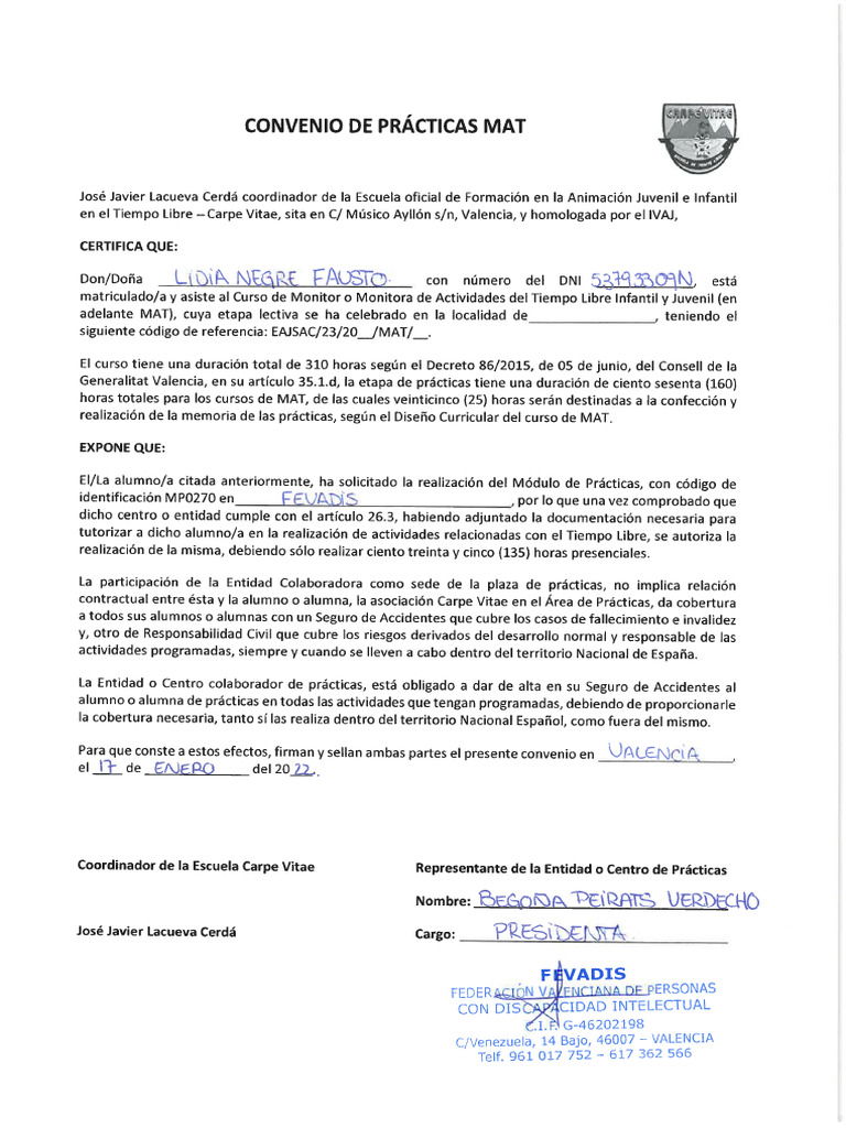 Convenio de Practicas | PDF