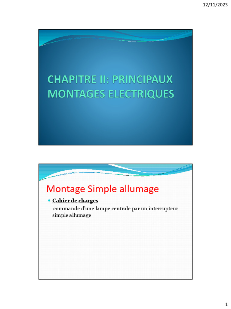 Schéma d'éclairage et montages électriques | PDF | Interrupteur ...