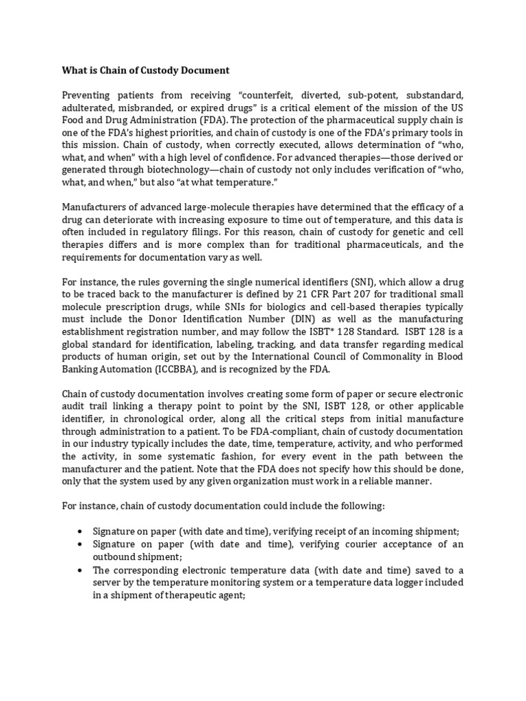 What Is CoC | PDF | Food And Drug Administration | Health Sciences