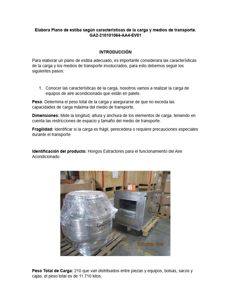 Elabora Plano de Estiba Según Características de La Carga y Medios de ...