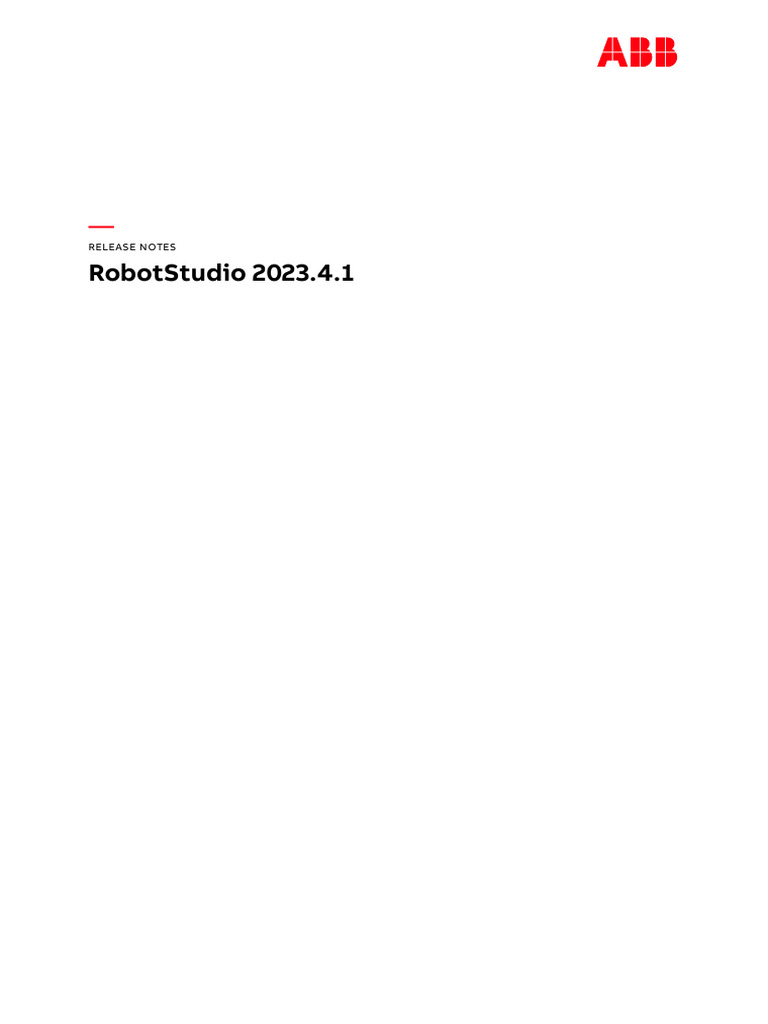 RobotStudio 2023-4-1 Release Notes | PDF | Microsoft Windows | Computer ...