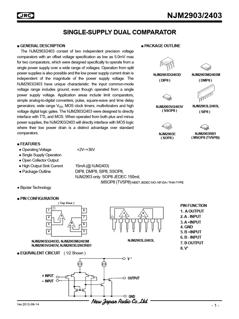 NJM2403, NJM2903 e | PDF | Electronic Engineering | Electronic Design