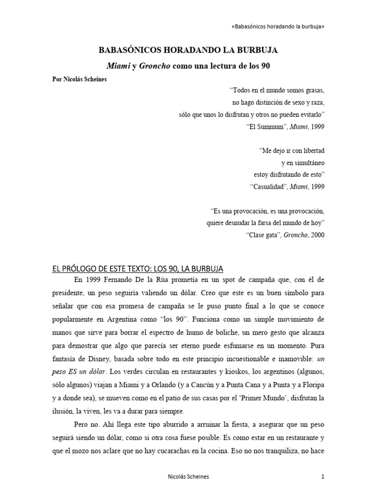 Babasónicos Horadando La Burbuja | PDF | Arte | Historia