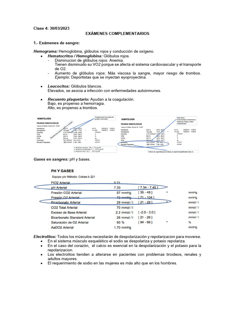 Exámenes Complementarios | PDF