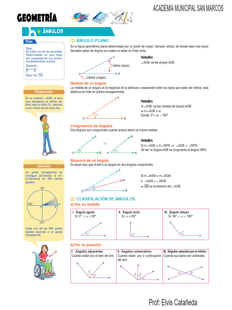 Ángulos 3° Secundaria | PDF | Ángulo | Geometría