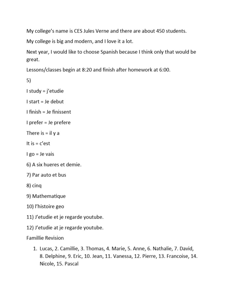 French Revision | PDF