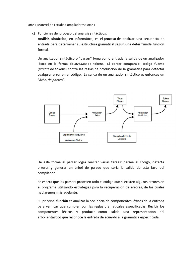Contenido Programatico de Compiladores Parte II Corte I | PDF