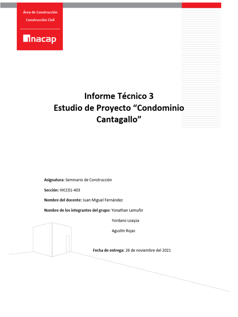 Informe N°3 - Seminario de Construccion | PDF | Ingeniero civil ...