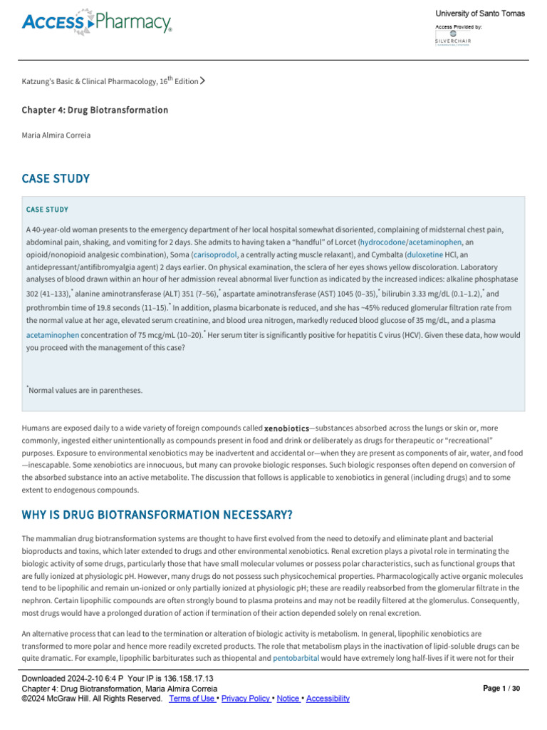 Chapter 4 Drug Biotransformation Pdf Cytochrome P450 Drug