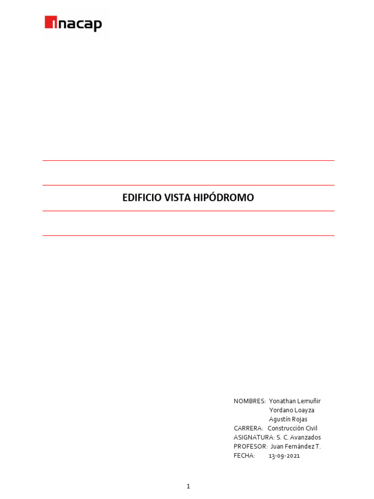 Informe Edificio Vista Hipódromo | PDF