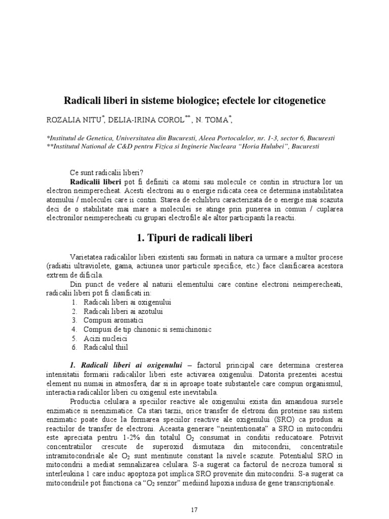 Radicalii Liberi | PDF