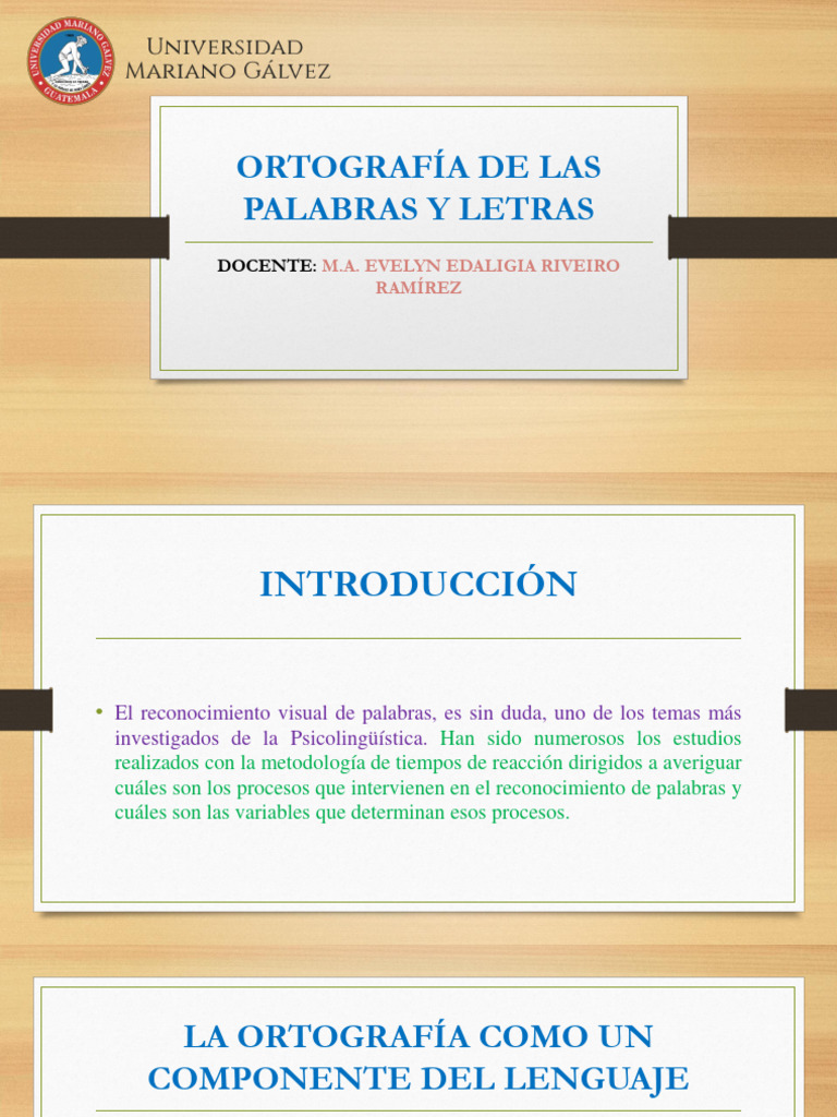 Ortografía de Las Palabras y Letras | PDF | Escritura | Palabra