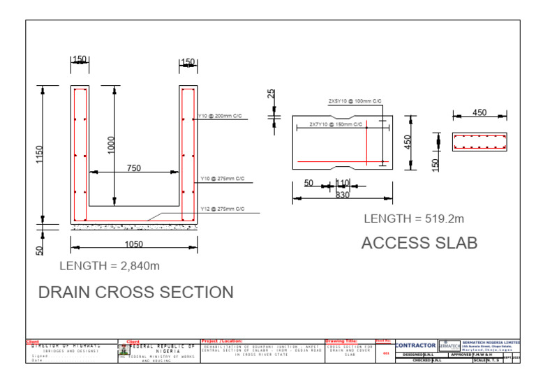 Drain and Cover Slab Cross Section | PDF