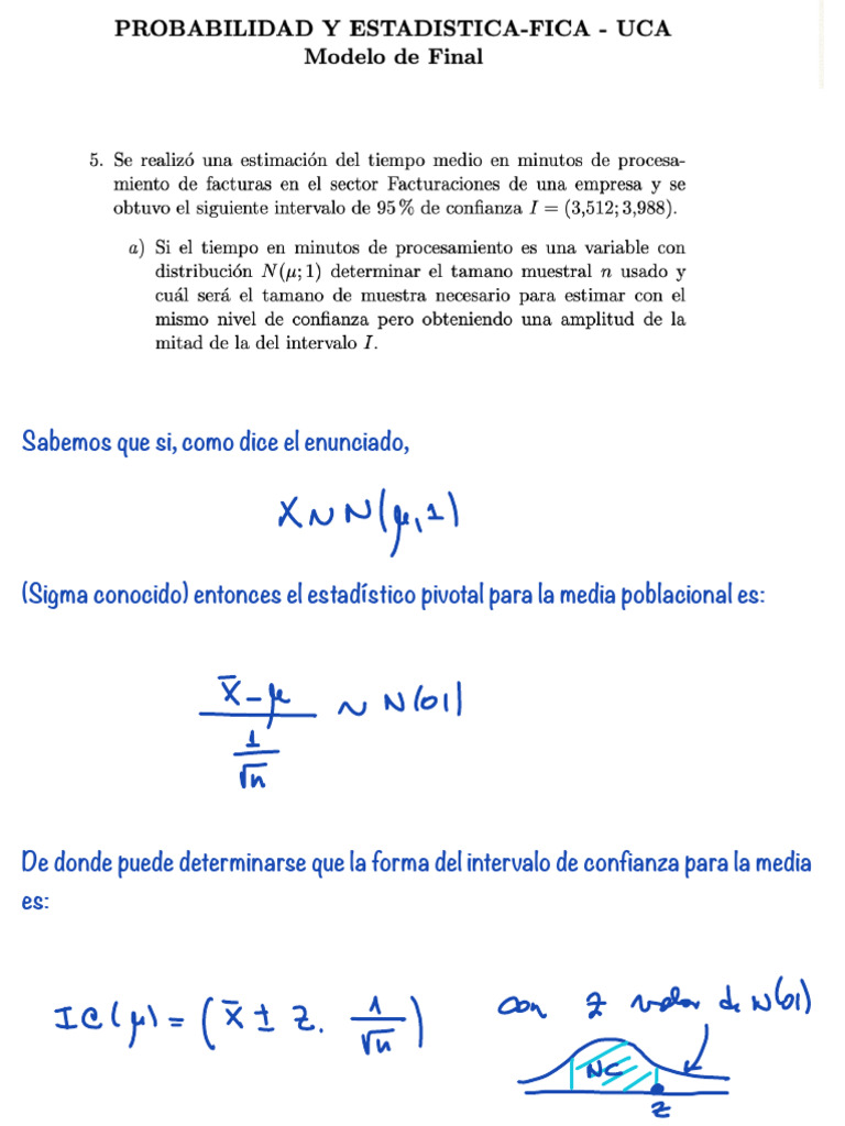 Modelo Final Resuelto Ej5 | PDF | Intervalo de confianza | Análisis estadístico