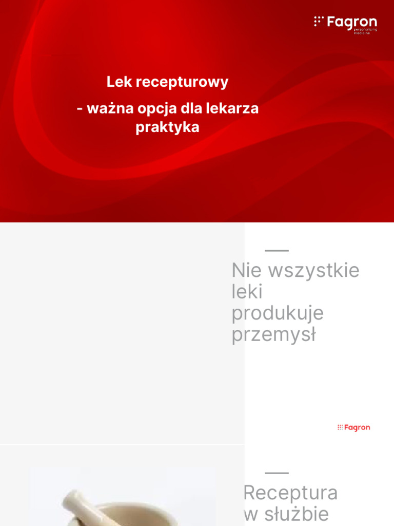 Materiał Lek Recepturowy - Ważna Opcja Dla Lekarza Praktyka | PDF