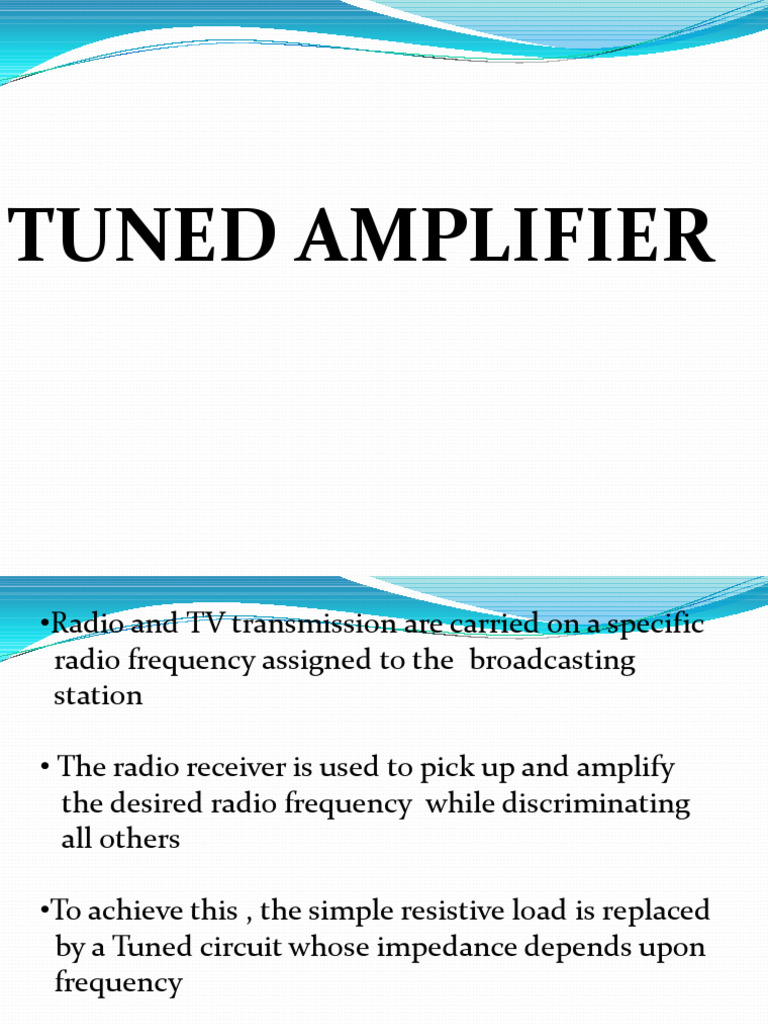 3. Tuned Amplifier | PDF | Amplifier | Electrical Network