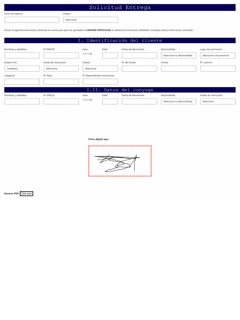 Solicitud Entrega | PDF