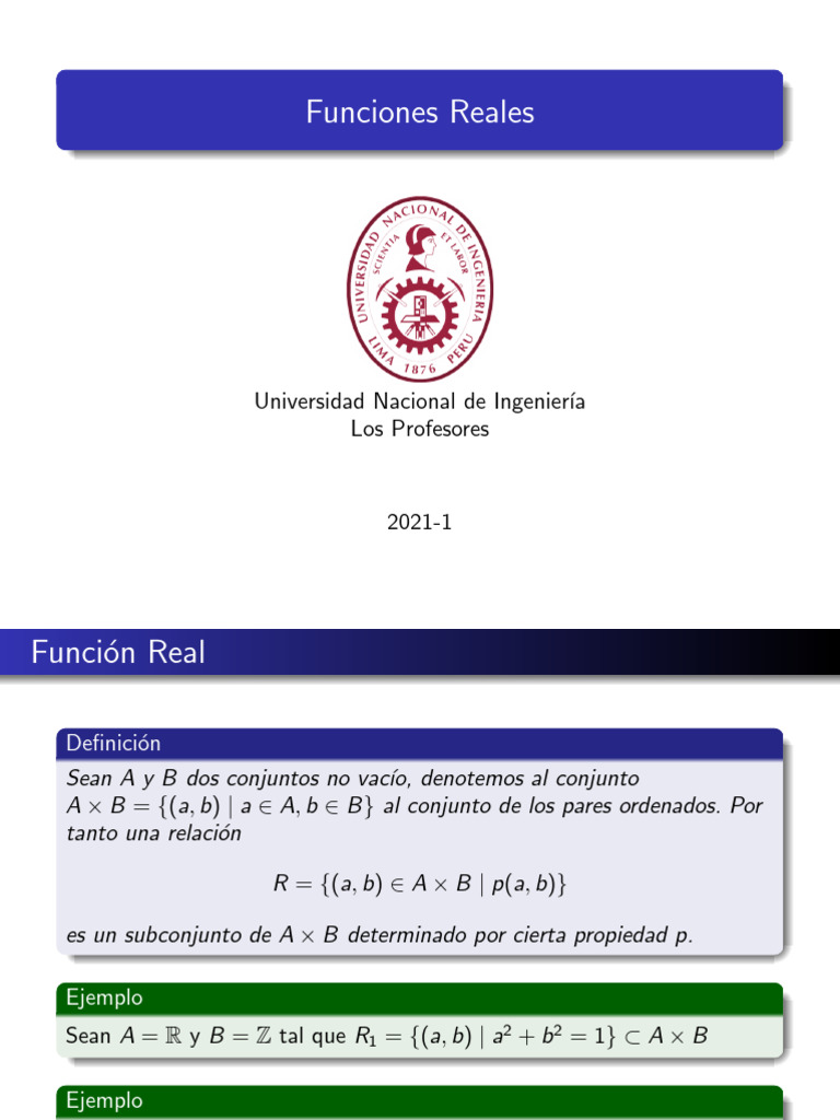 5.funciones Reales | PDF | Función (Matemáticas) | Lógica