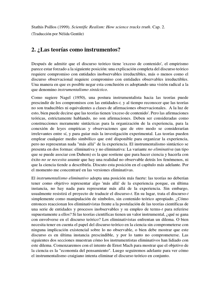 Stathis Psillos. Scientific Realism How Science Tracks Truth ...