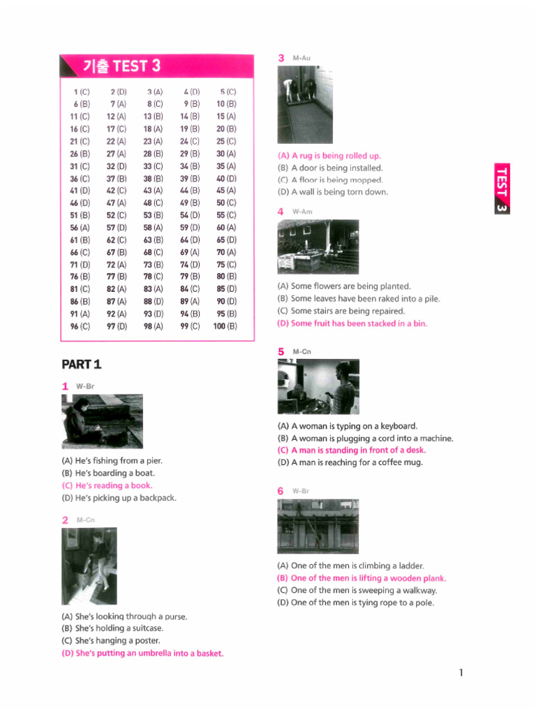 Answers and Transcripts Test 3 | PDF