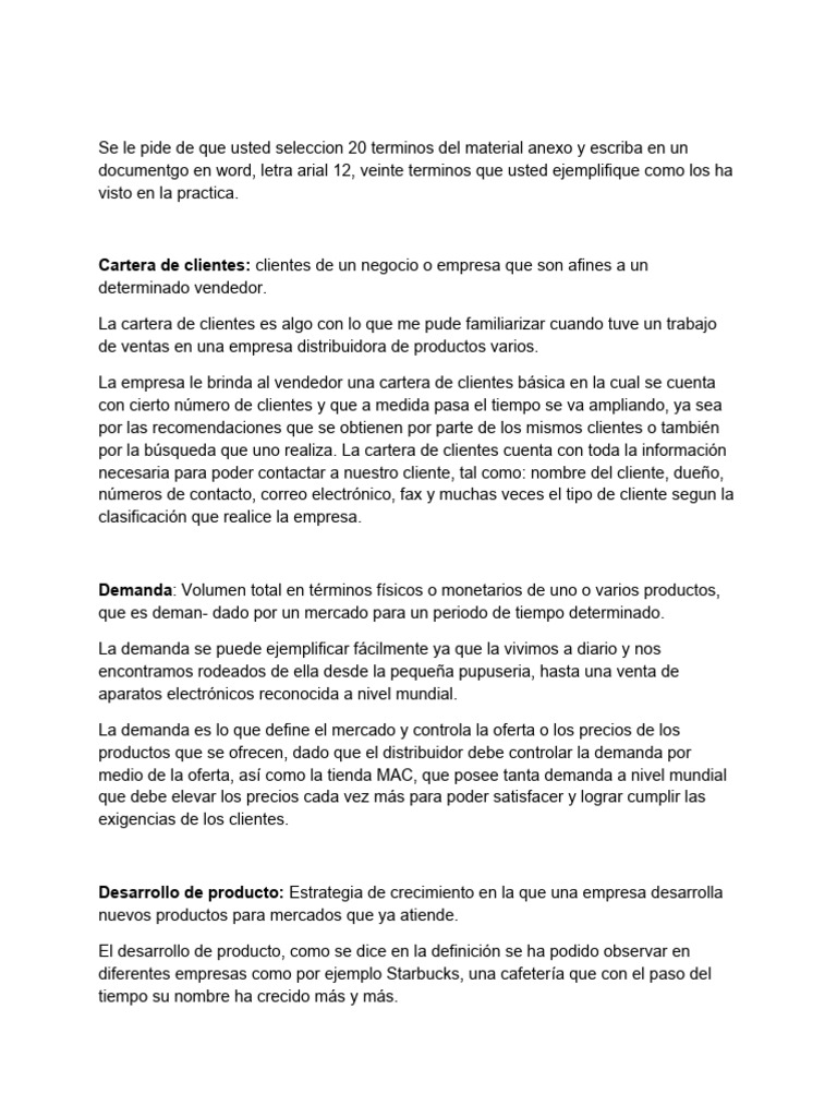 Tarea 1 - Ejemplificar Términos | PDF | Marketing | Publicidad