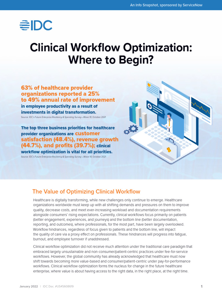 Clinical Workflow Optimization | PDF | Health Care | Electronic Health ...