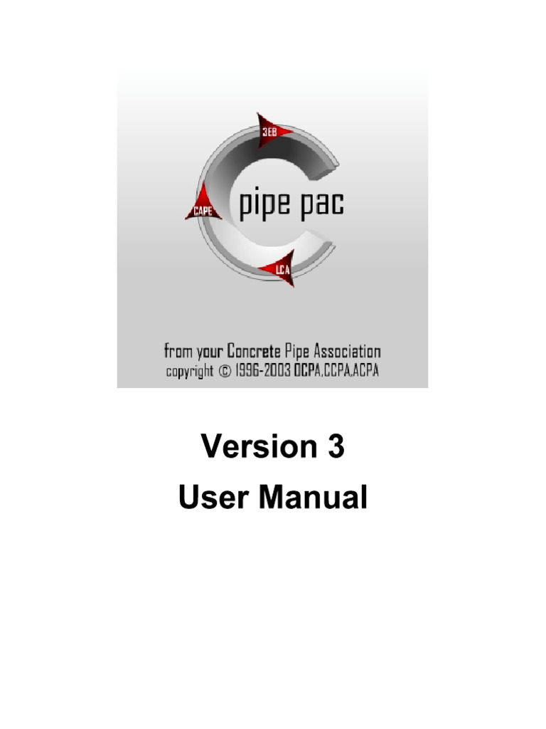PipePac Manual | PDF | Tunnel | Pipe (Fluid Conveyance)