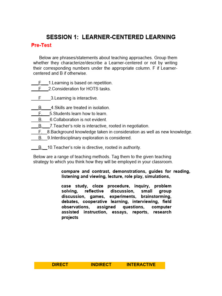 TIP Module 5 Answer in Session 1 and 2 1 | PDF | Learning | Teachers