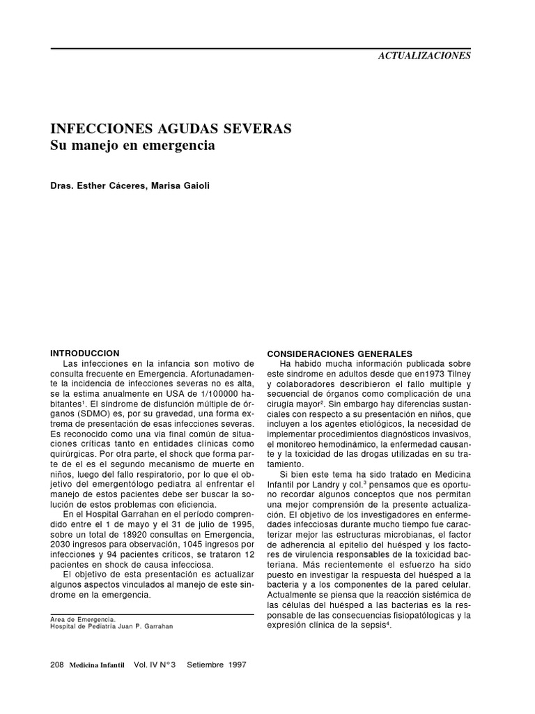 Infecciones Agudas Severas | PDF | Septicemia | Medicina CLINICA