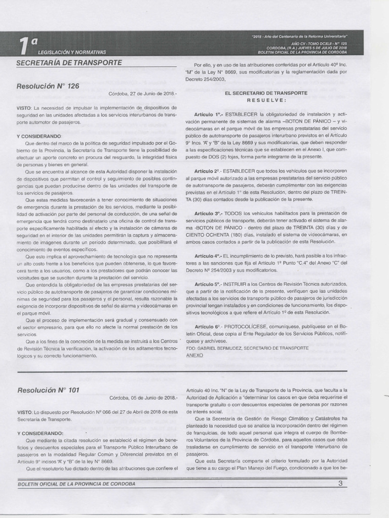 Resol. N°101-2018 - PASE - BOMBEROS | PDF