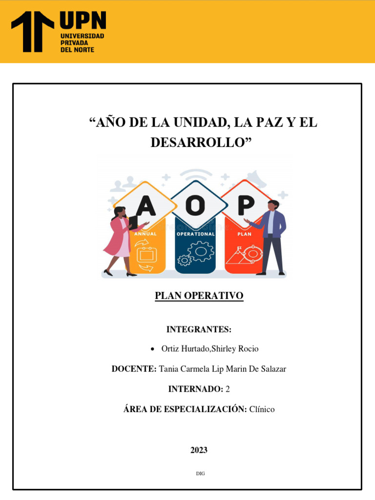 Internado 2. PLAN OPERATIVO - Shirley Ortiz Hurtado | PDF | Sicología | Salud mental