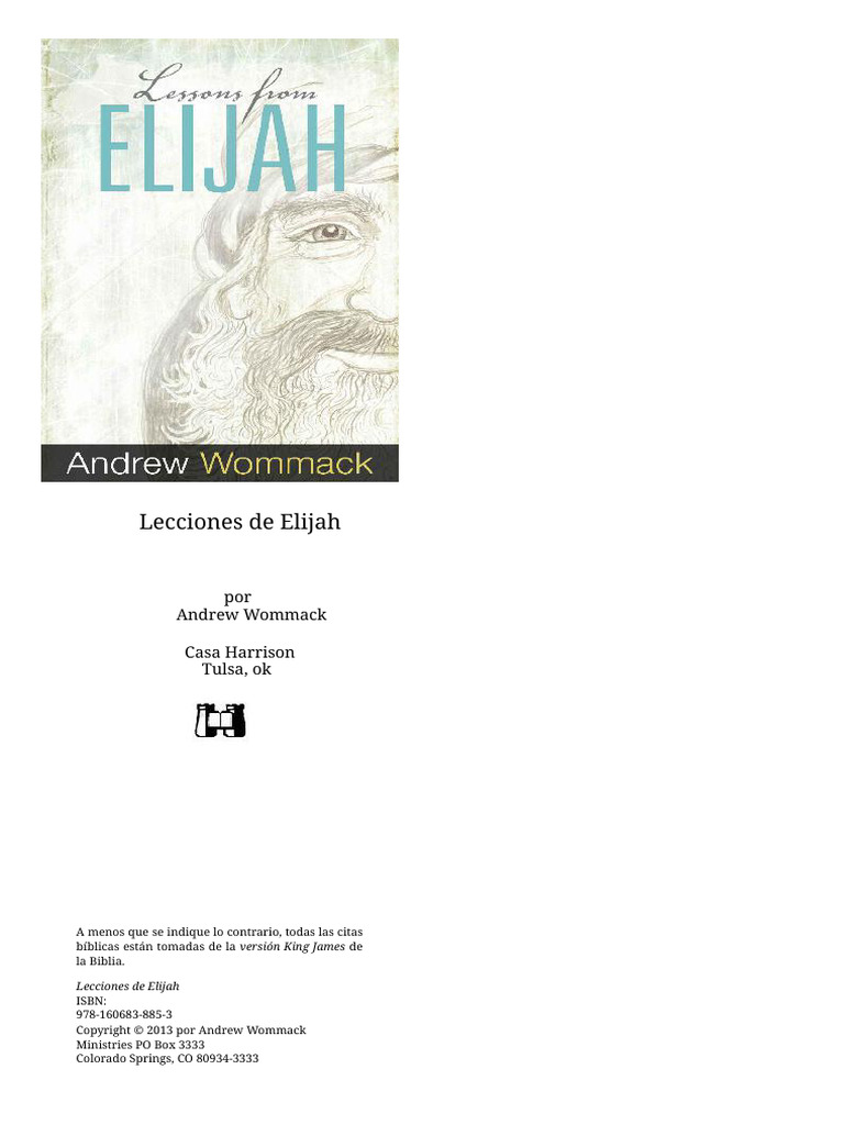 Andrew Wommack Lessons From Elijah | Descargar gratis PDF | Dios | Libros de reyes