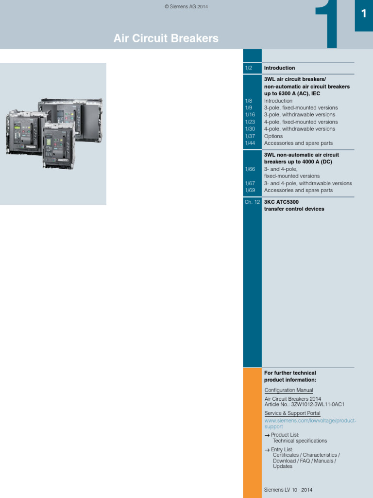 3WL Air Circuit Breakers Export | PDF
