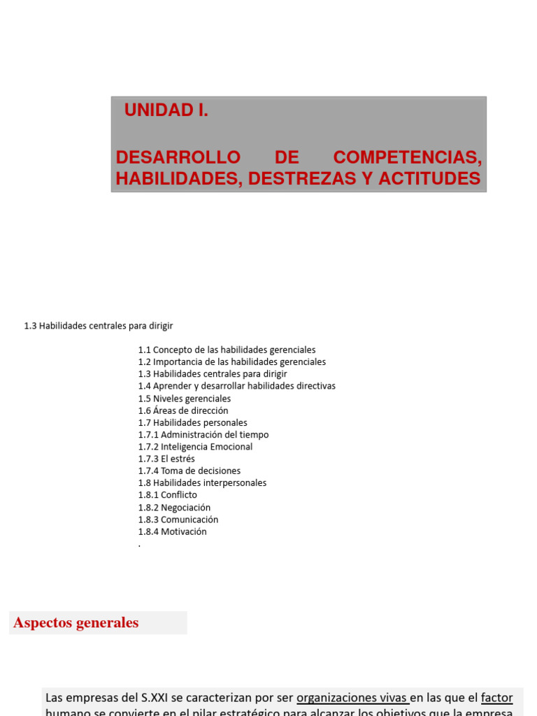 U1. HG. Desarrollo de Competencias-Habilidades-Destrezas-Actitudes ...