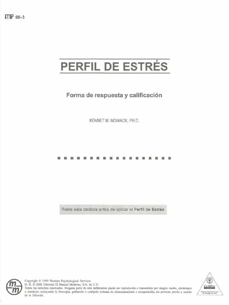 PDF Forma de Respuesta y Calificacion Perfil de Estrespdf Compress | PDF