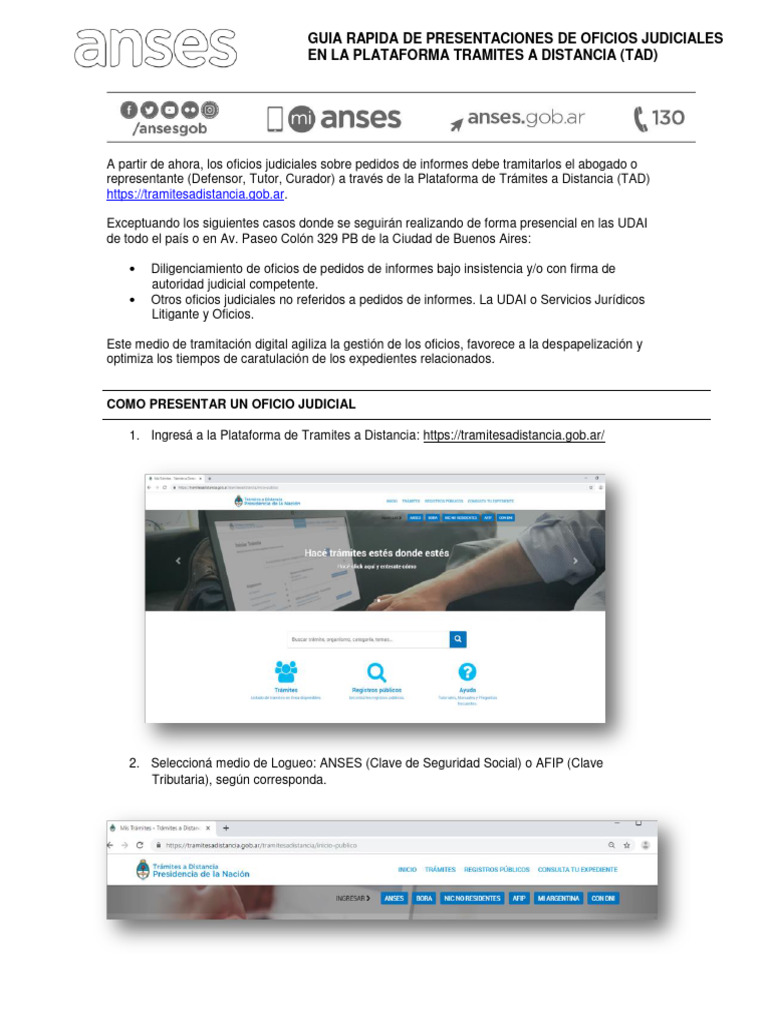 Anses Tutorial Oficios On Line | PDF