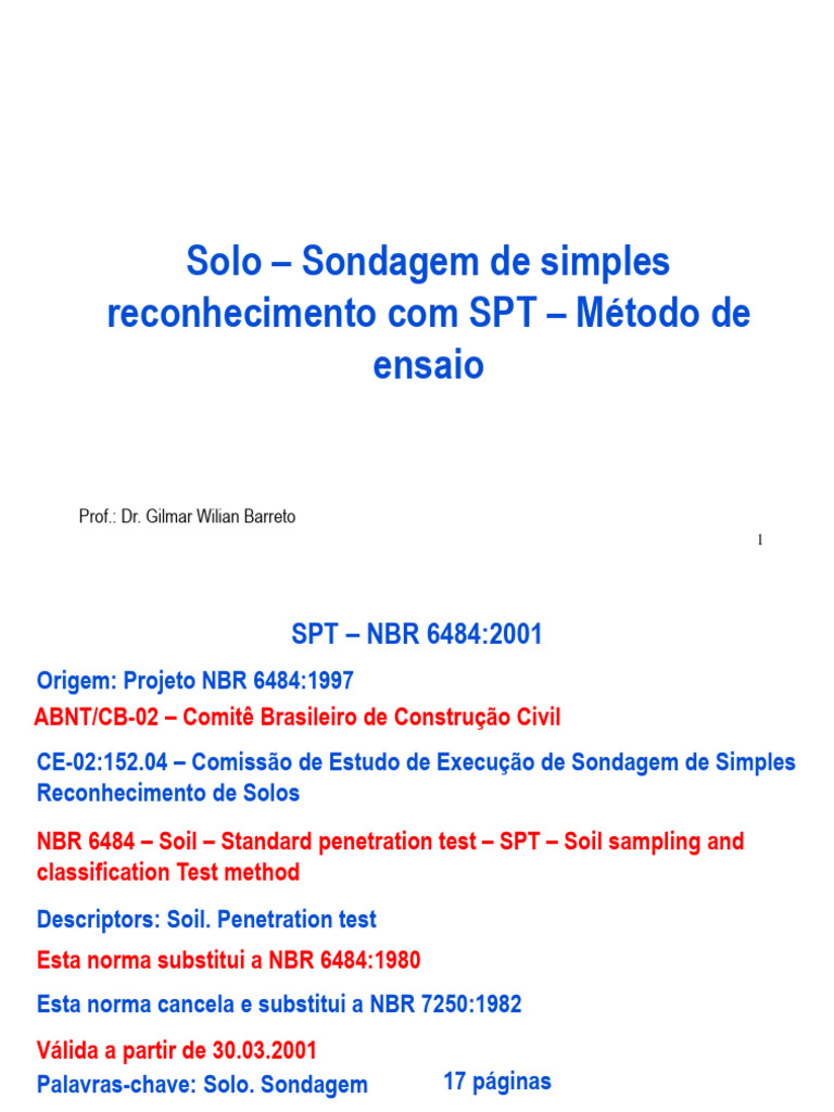 SPT NBR 6484 2001 | PDF