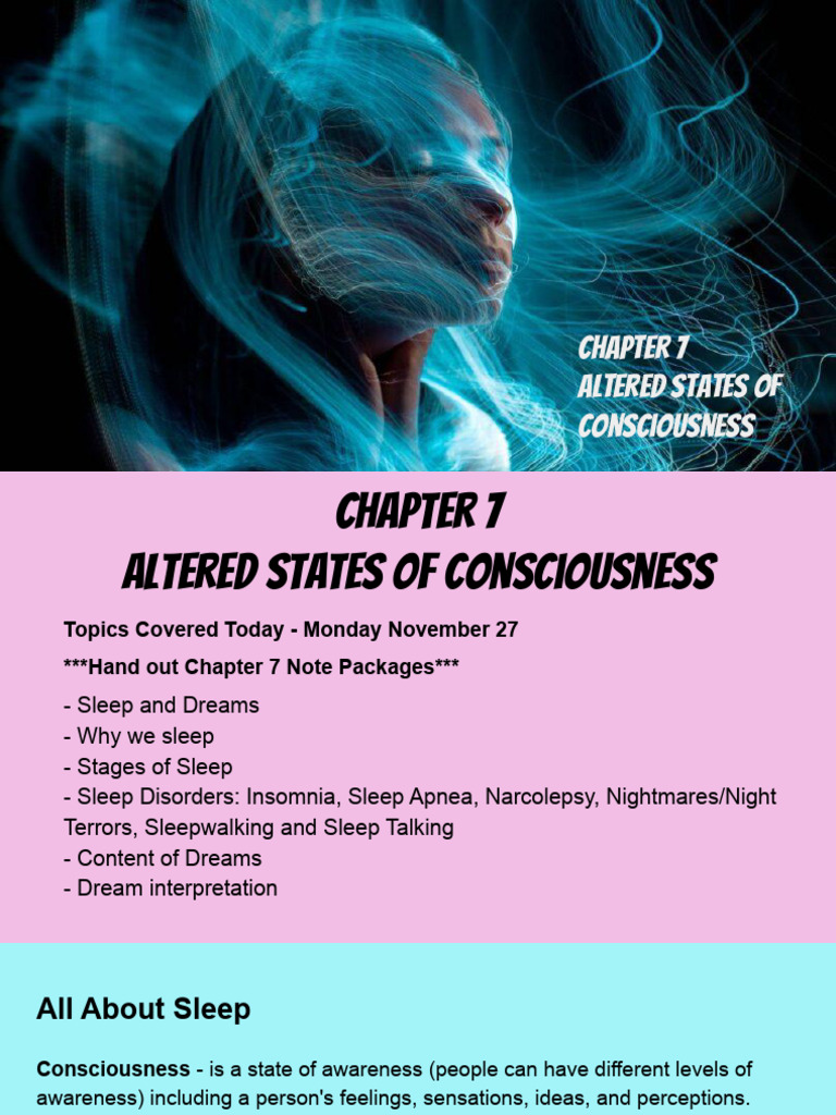 Chapter 7 Altered States of Consciousness | PDF | Hypnosis | Sleep