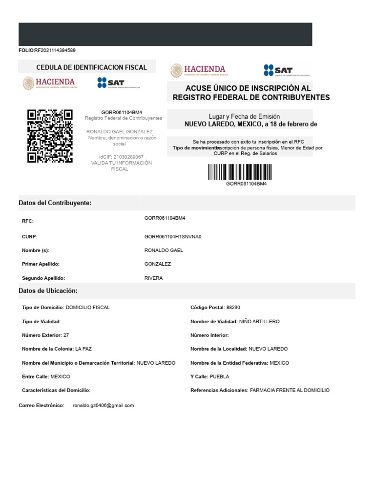 RFC Falso | PDF | México | Gobierno