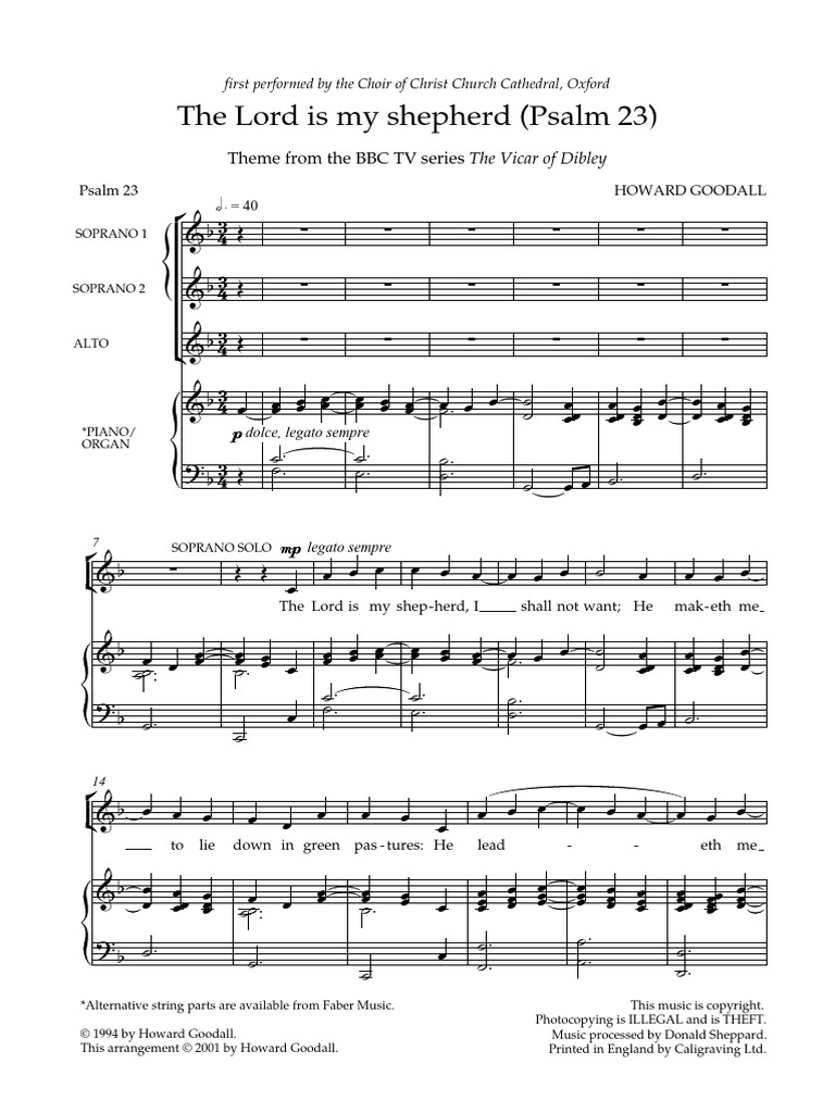 Psalm 23 | PDF | Choral Music