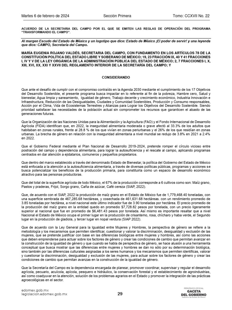Programa Transformando El Campo | PDF | Agricultura | México